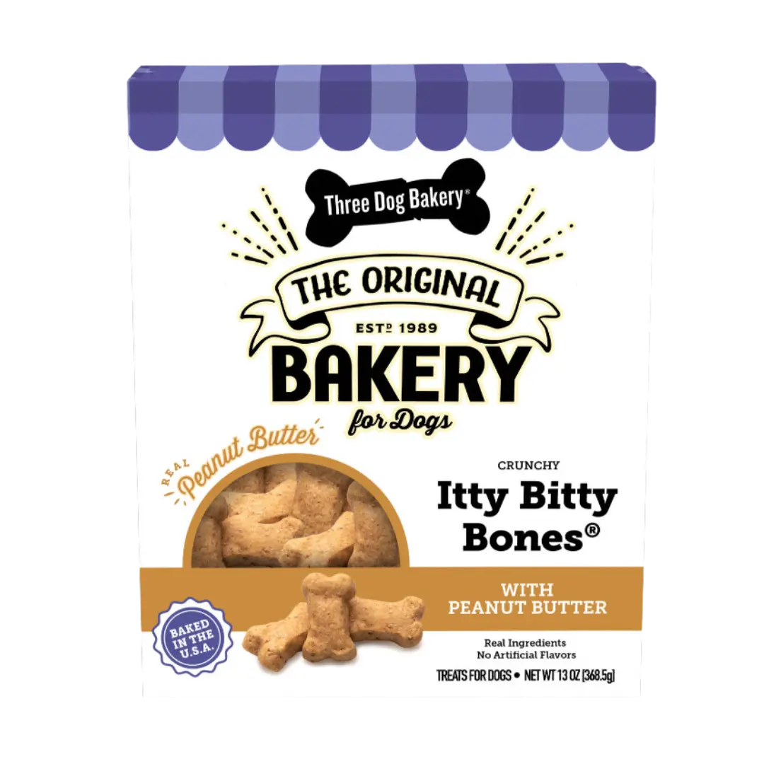 Itty Bitty Bones® Peanut Butter, 13oz - Three Dog Bakery